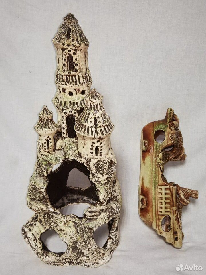 Башня и корабль пиратов (нов. для аквариума)