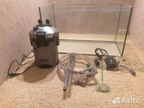 Аквариум 100л с внешним фильтром и компрессором