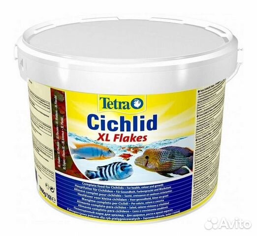 Корм Tetra Cichlid Flakes XL 10 л, для цихлид